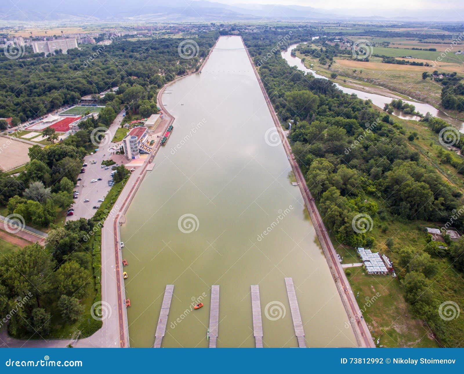 Rowing channel in Plovdiv editorial photography. Image of mountain ...