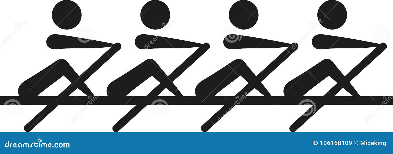Rowing - Coxeless Four Icon Stock Vector - Illustration of vessel ...