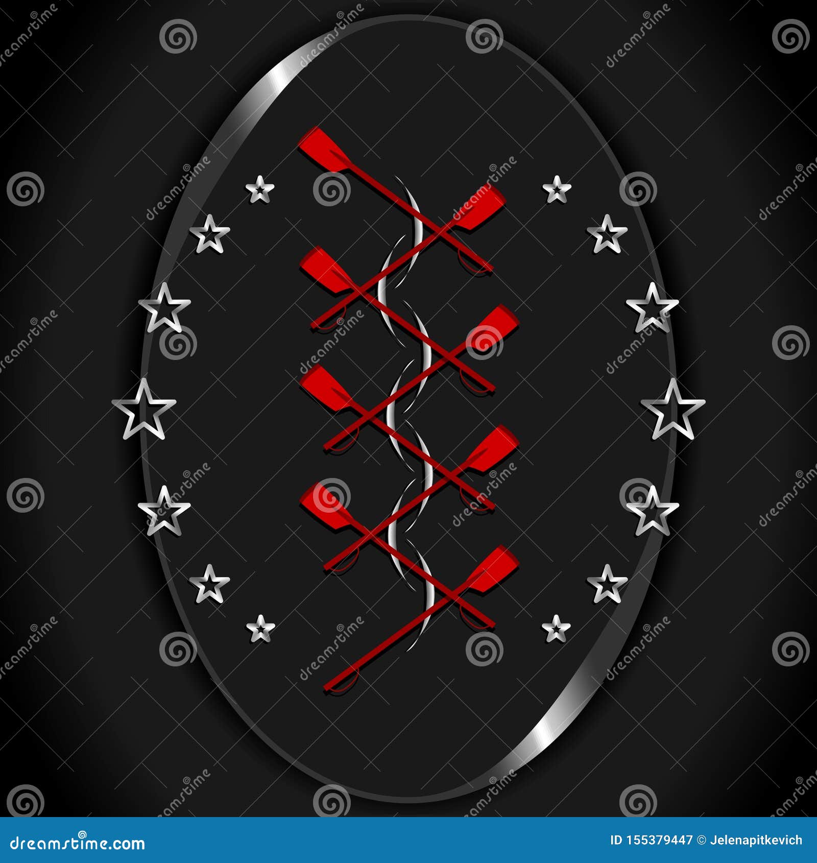 Rowing Emblem or Logo from Medal Vector Image Stock Illustration ...