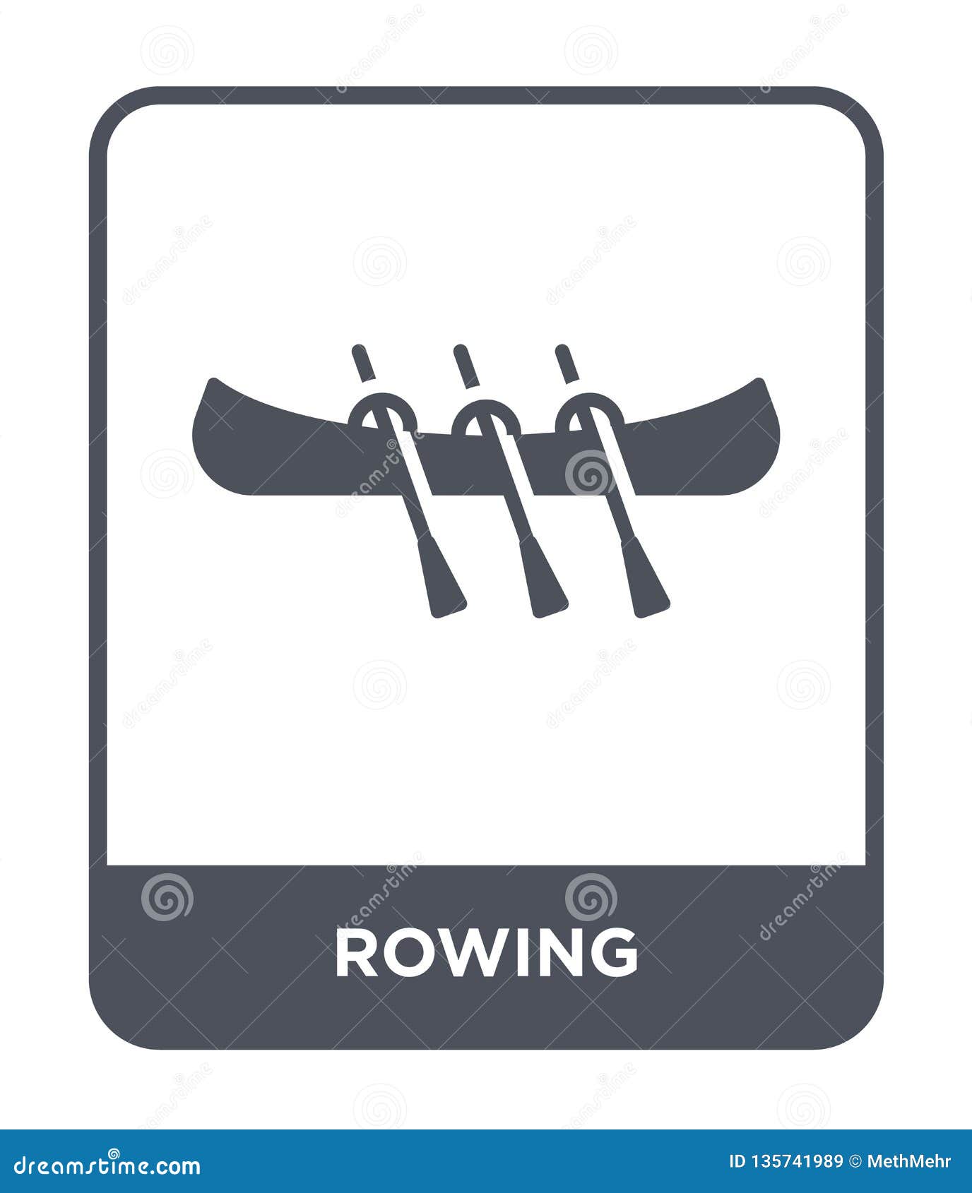Rowing Icon in Trendy Design Style. Rowing Icon Isolated on White ...