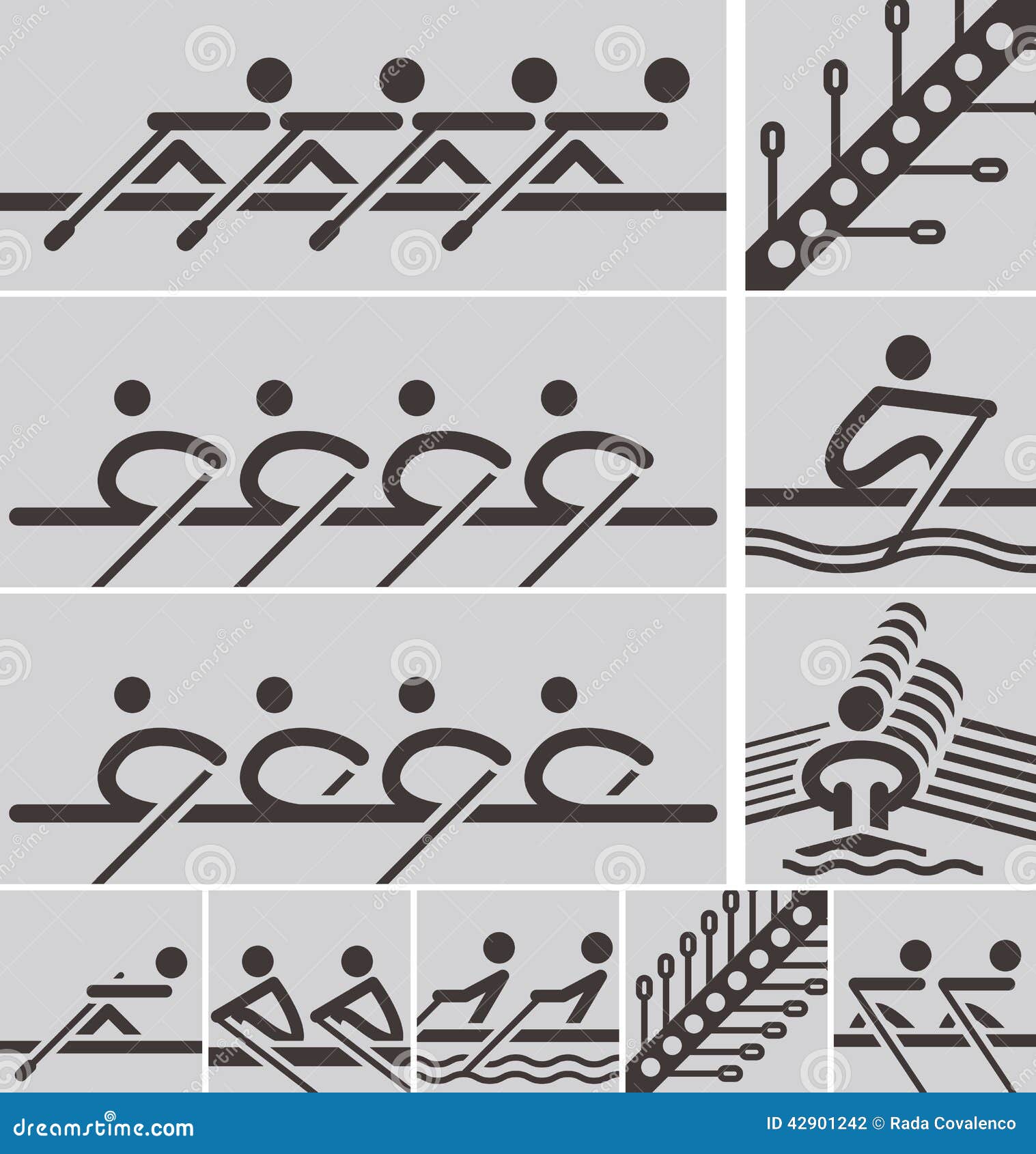 Rowing icons stock vector. Illustration of isolated, stern - 42901242