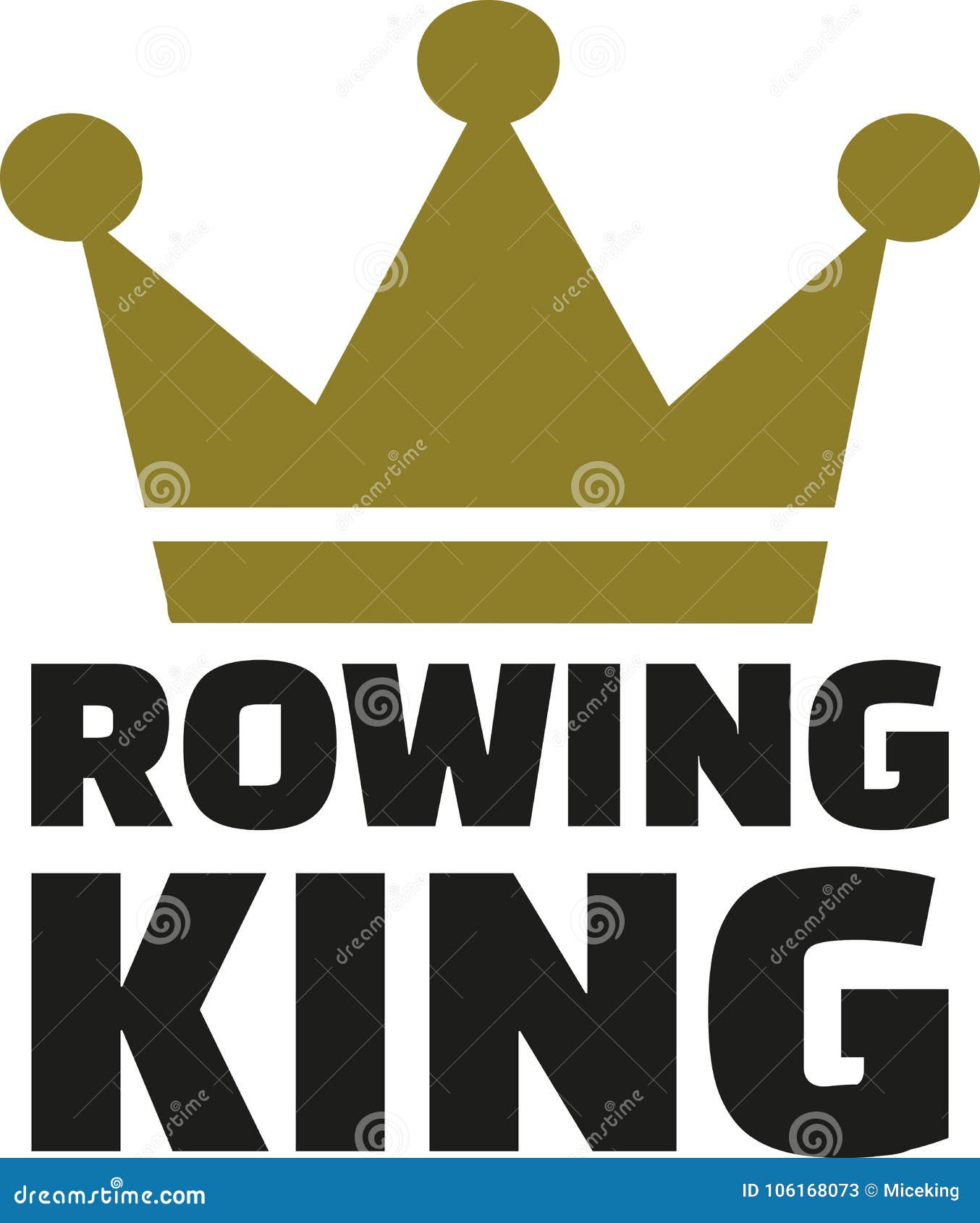 Rowing king with crown stock vector. Illustration of rowing - 106168073