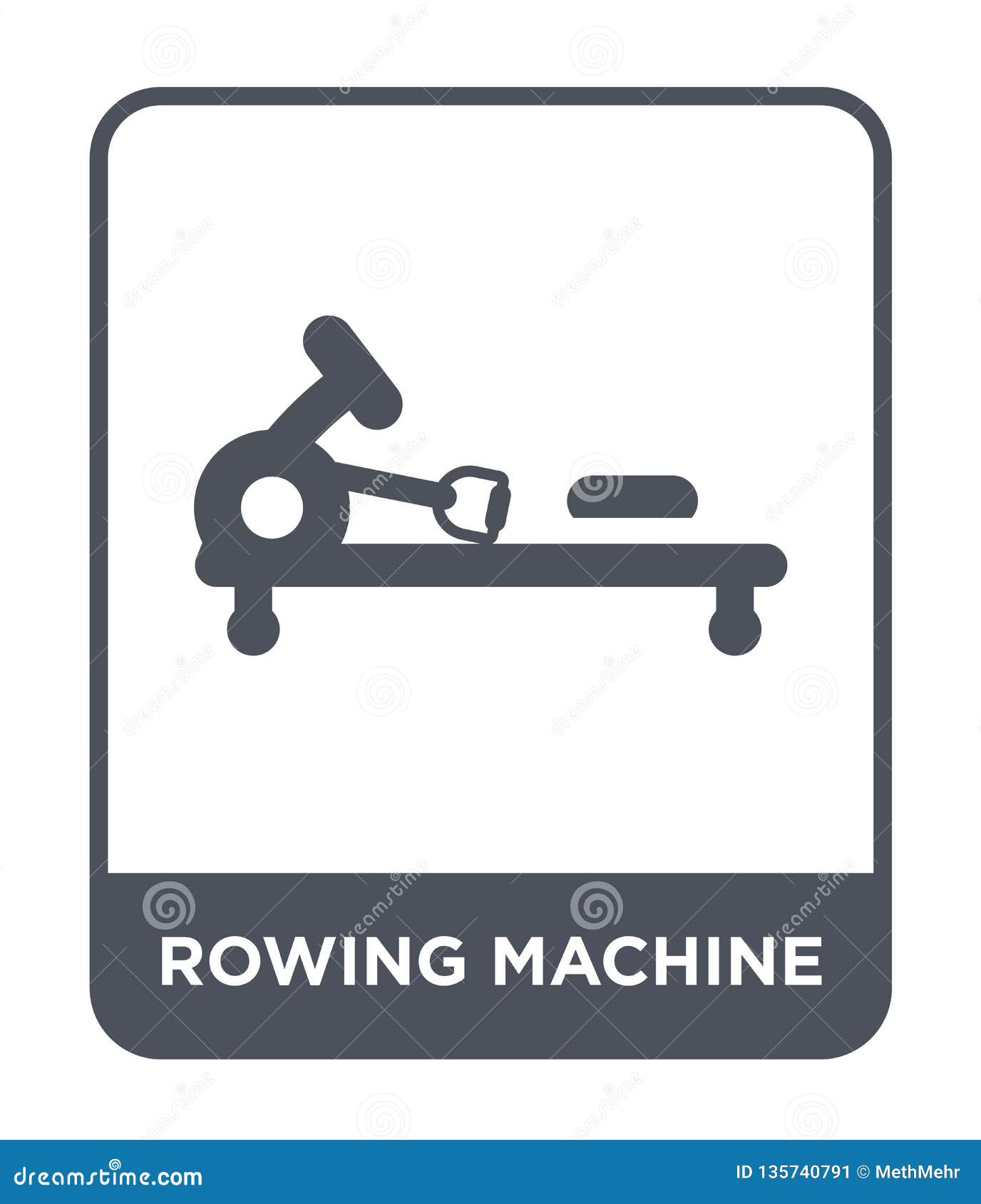 Rowing Machine Icon in Trendy Design Style. Rowing Machine Icon ...