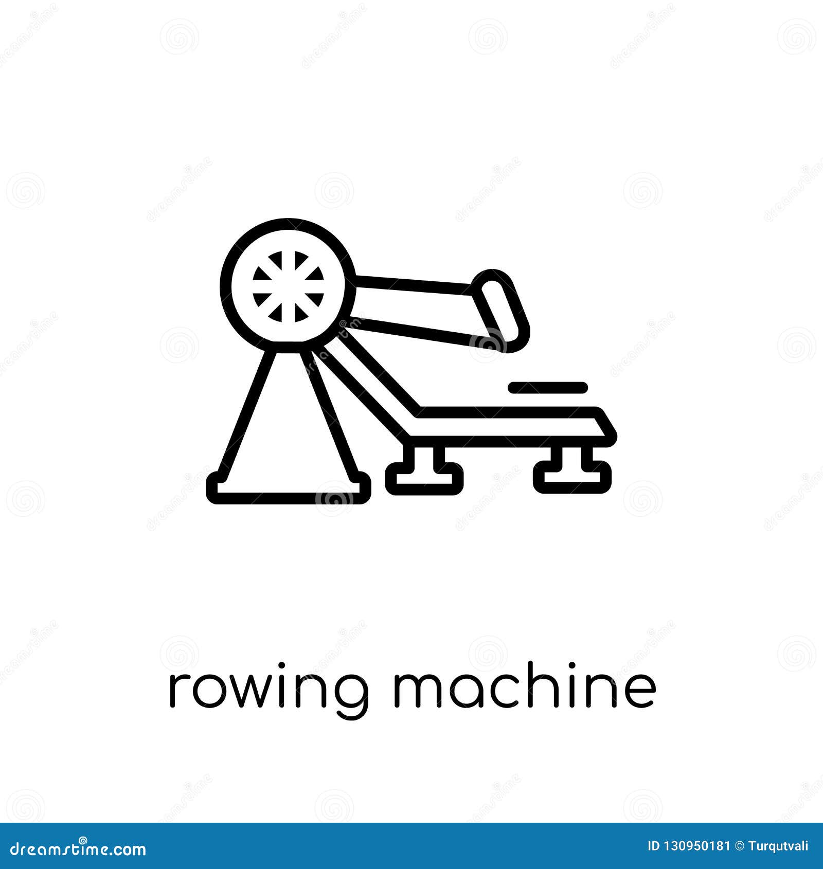 Rowing Machine Icon. Trendy Modern Flat Linear Vector Rowing Mac Stock ...