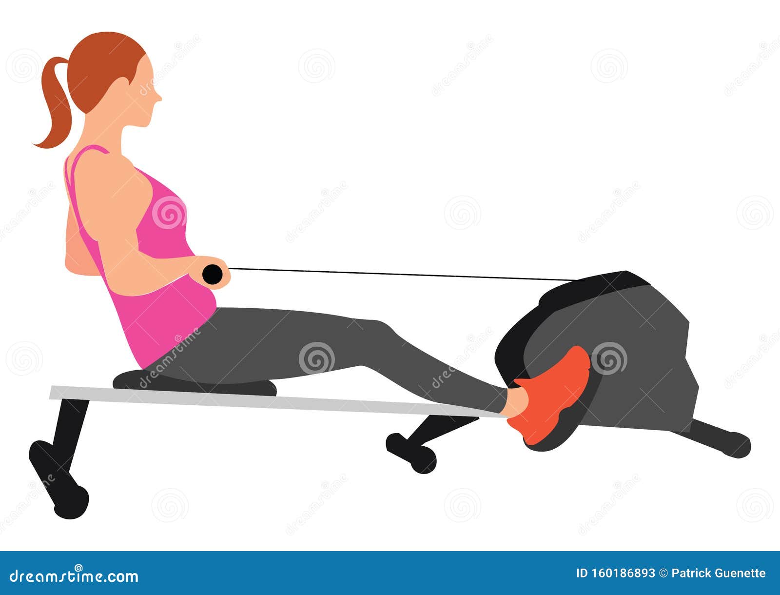 Rowing Machine, Illustration, Vector Stock Vector - Illustration of ...