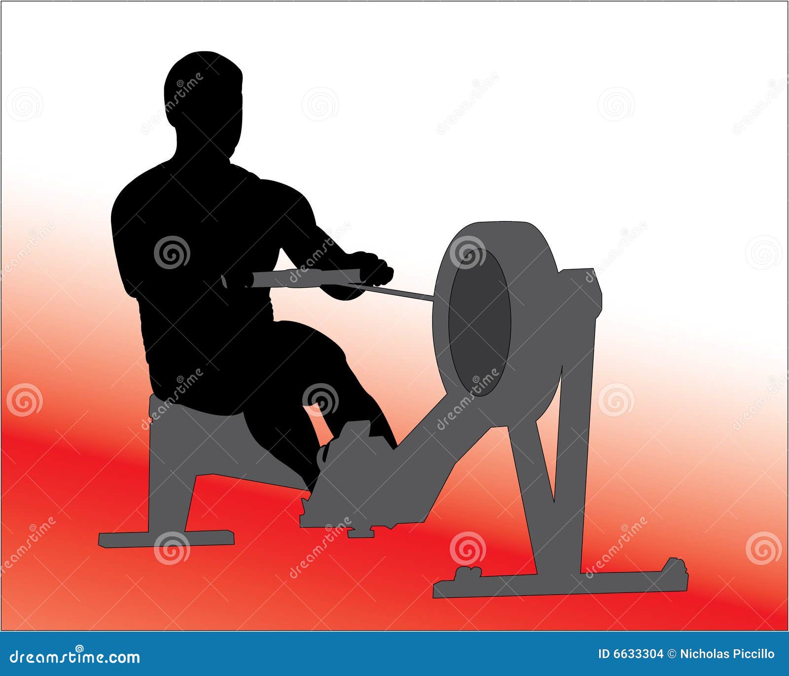 Rowing Machine Vector stock vector. Illustration of rowing - 6633304
