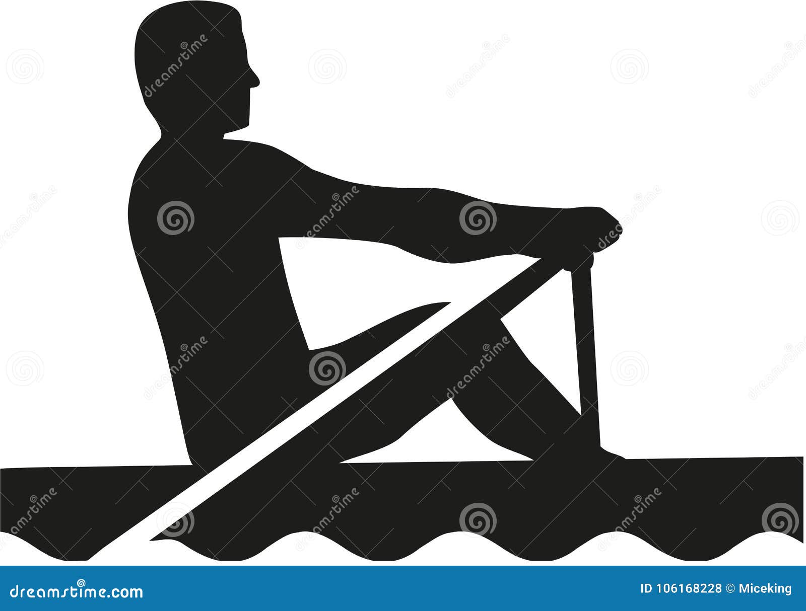 Rowing Silhouette Set Vector Illustration | CartoonDealer.com #67776170