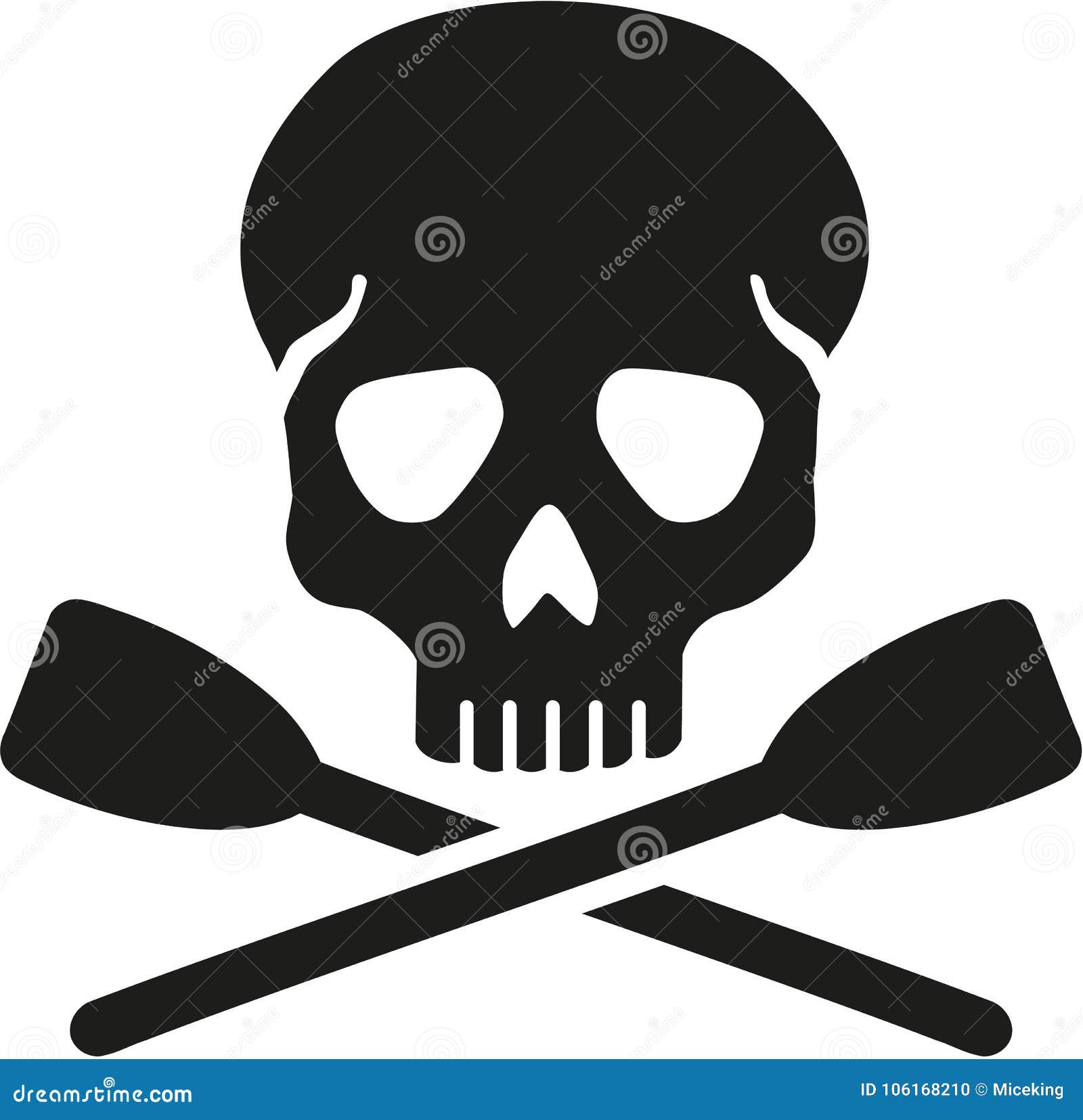 Rowing skull stock vector. Illustration of vector, action - 106168210
