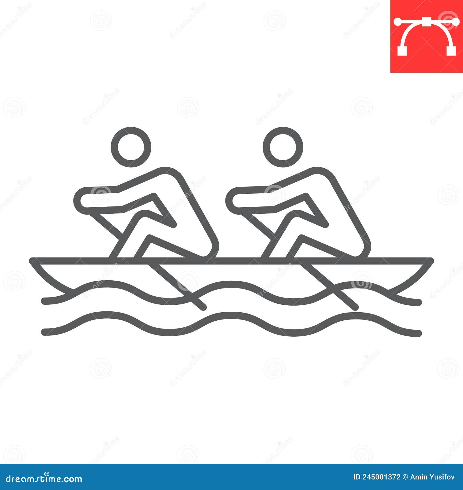 Rowing Sport Cartoon Vector | CartoonDealer.com #92218785