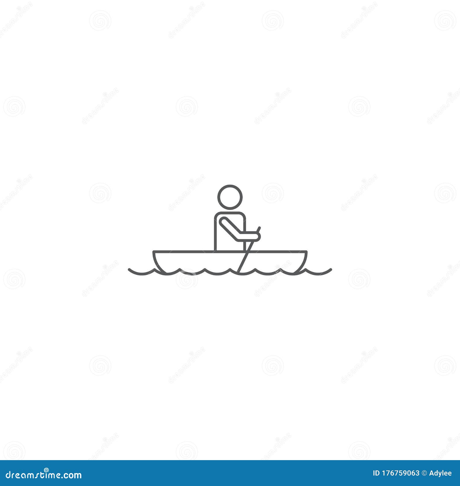 Rowing Sport Training Vector Icon Symbol Isolated on White Background ...