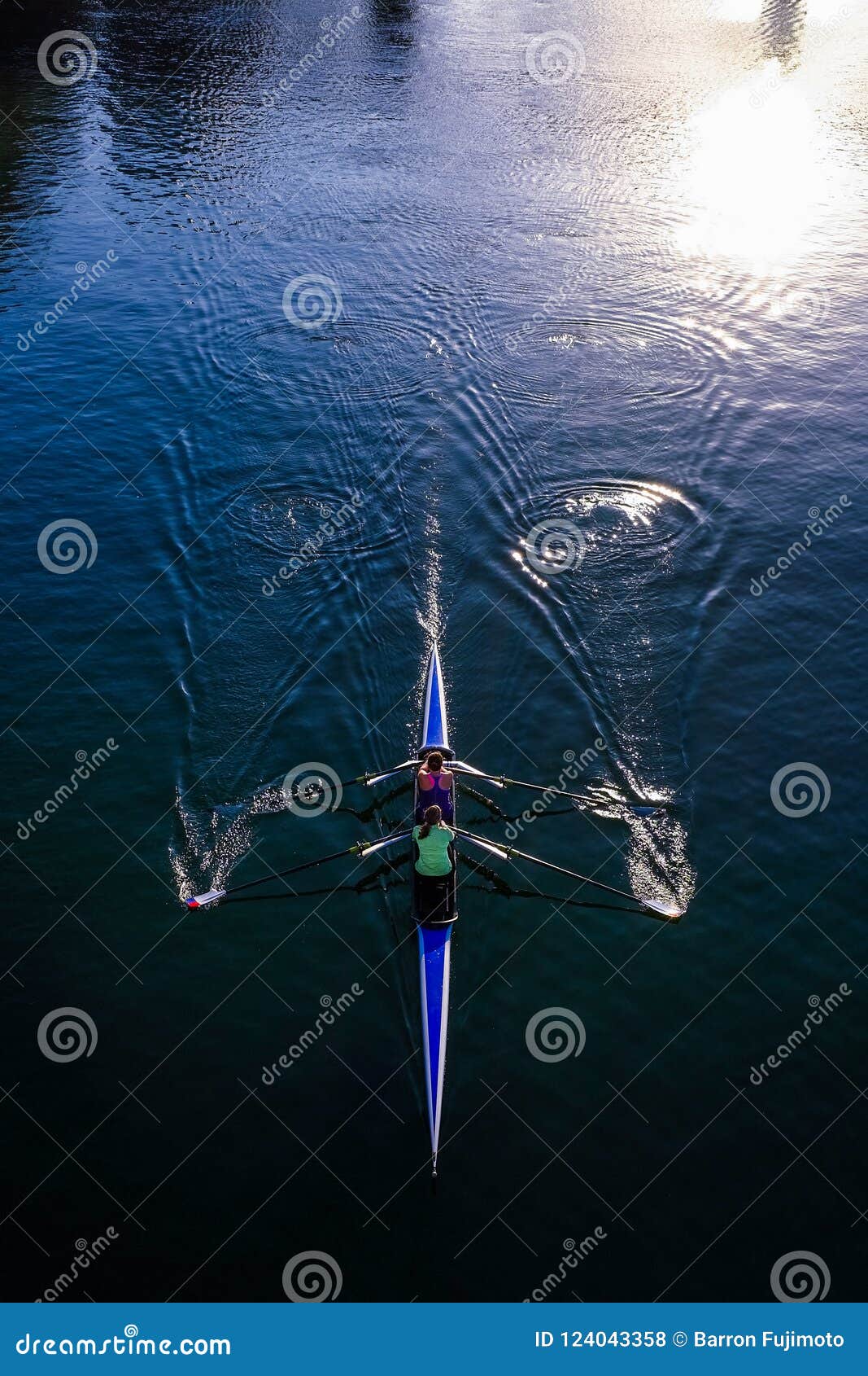 Rowing in Tandem from Above Editorial Stock Photo - Image of crew ...