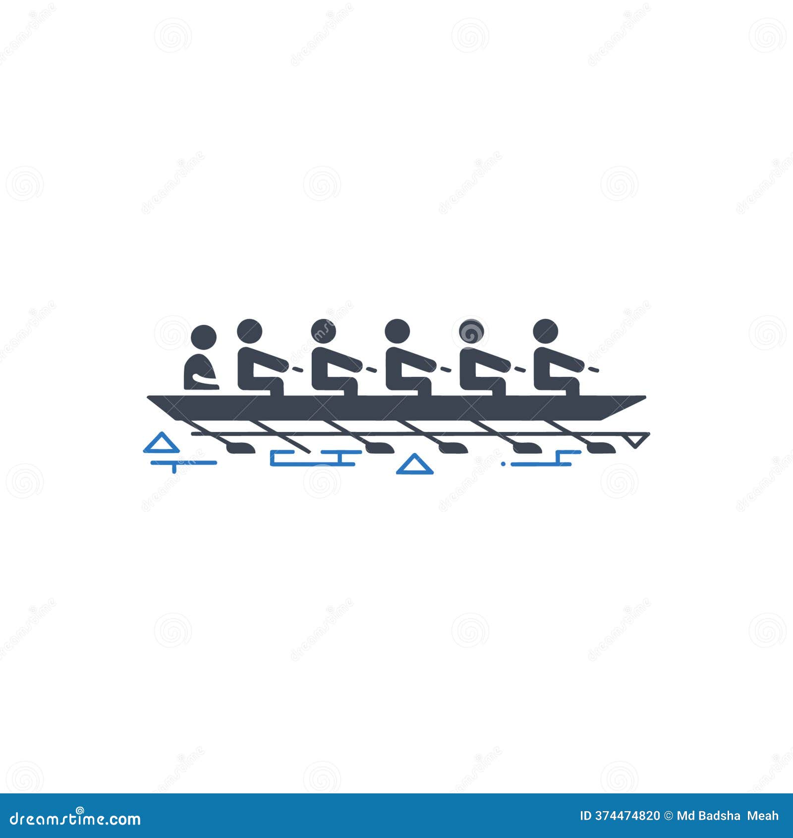 Rowing Team Logo. Vector Emblem Of Rowing Crew With Paddles. Rower ...