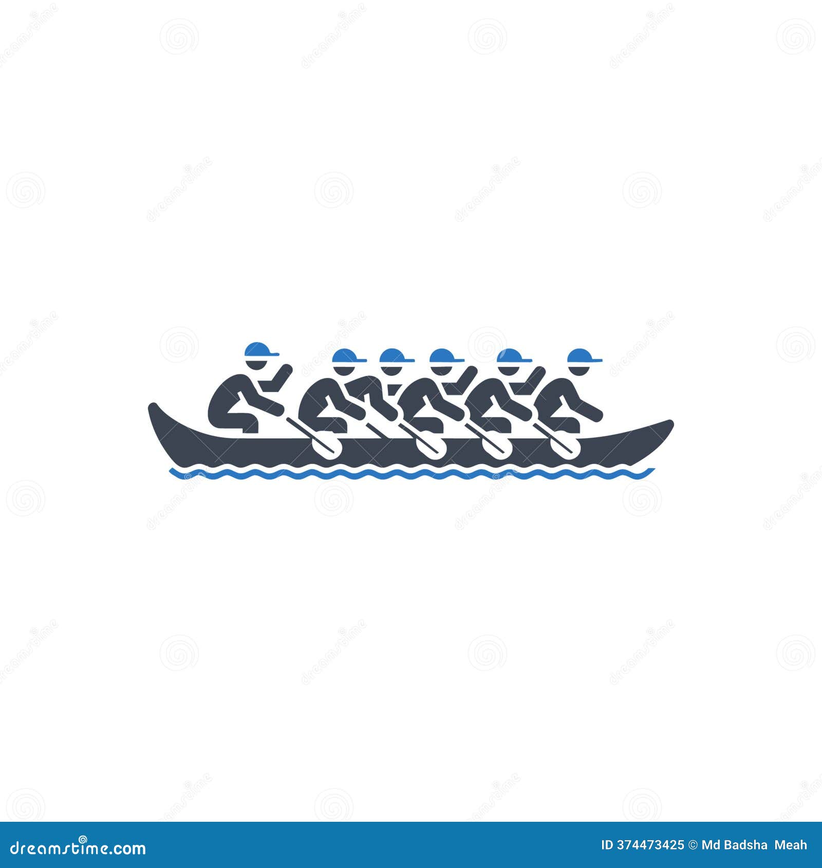 Rowing Team Logo. Vector Emblem Of Rowing Crew With Paddles. Rower ...