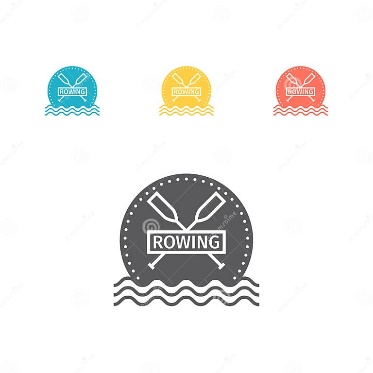 Rowing Team Logo. Vector Emblem. Flat Icon. Stock Vector - Illustration ...