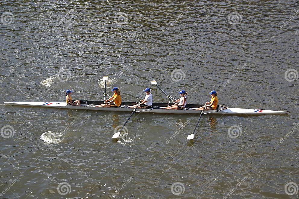 Rowing on the Yarra River editorial stock photo. Image of boat - 506153