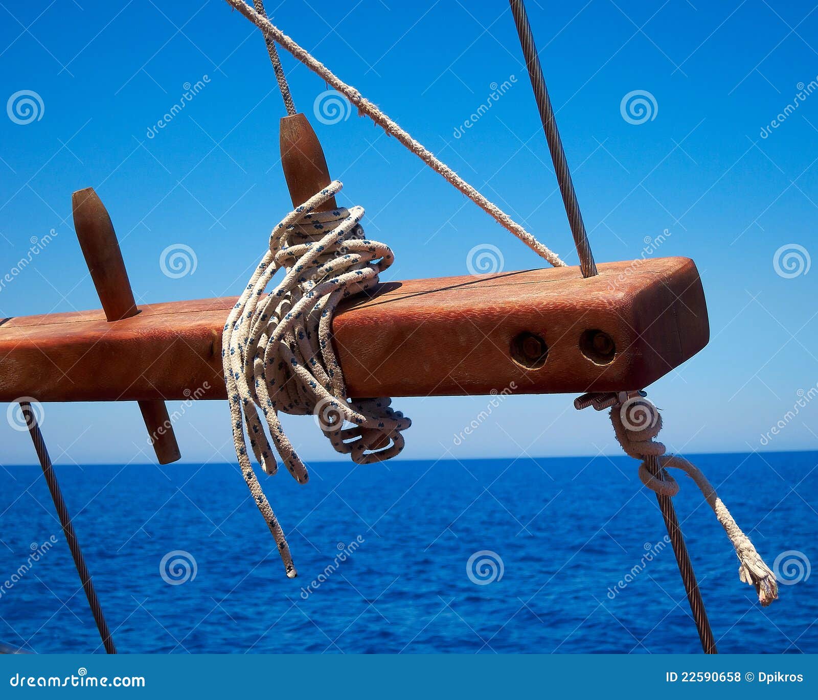 Rowlock, Ropes and Deep Blue Stock Photo - Image of holiday, peer: 22590658