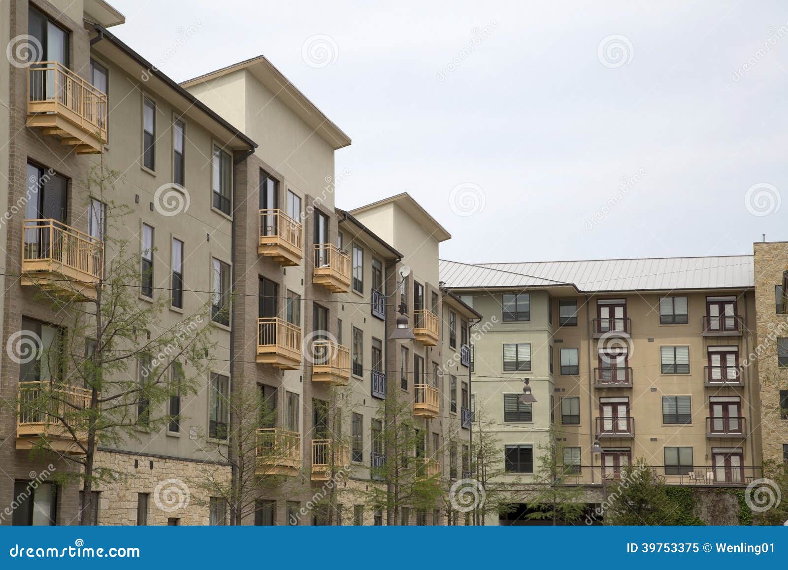 Rows of Apartment Buildings with Balcony Stock Image - Image of living ...