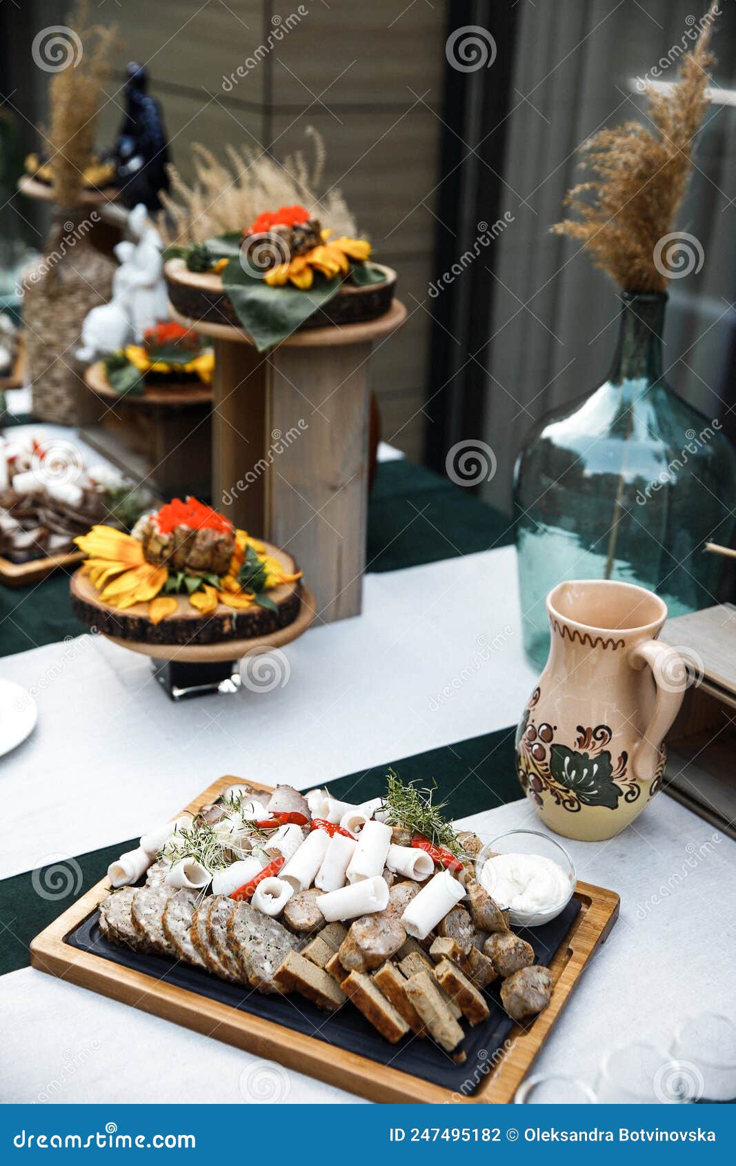 Appetizers and Starters on the Wedding Table Stock Photo - Image of ...
