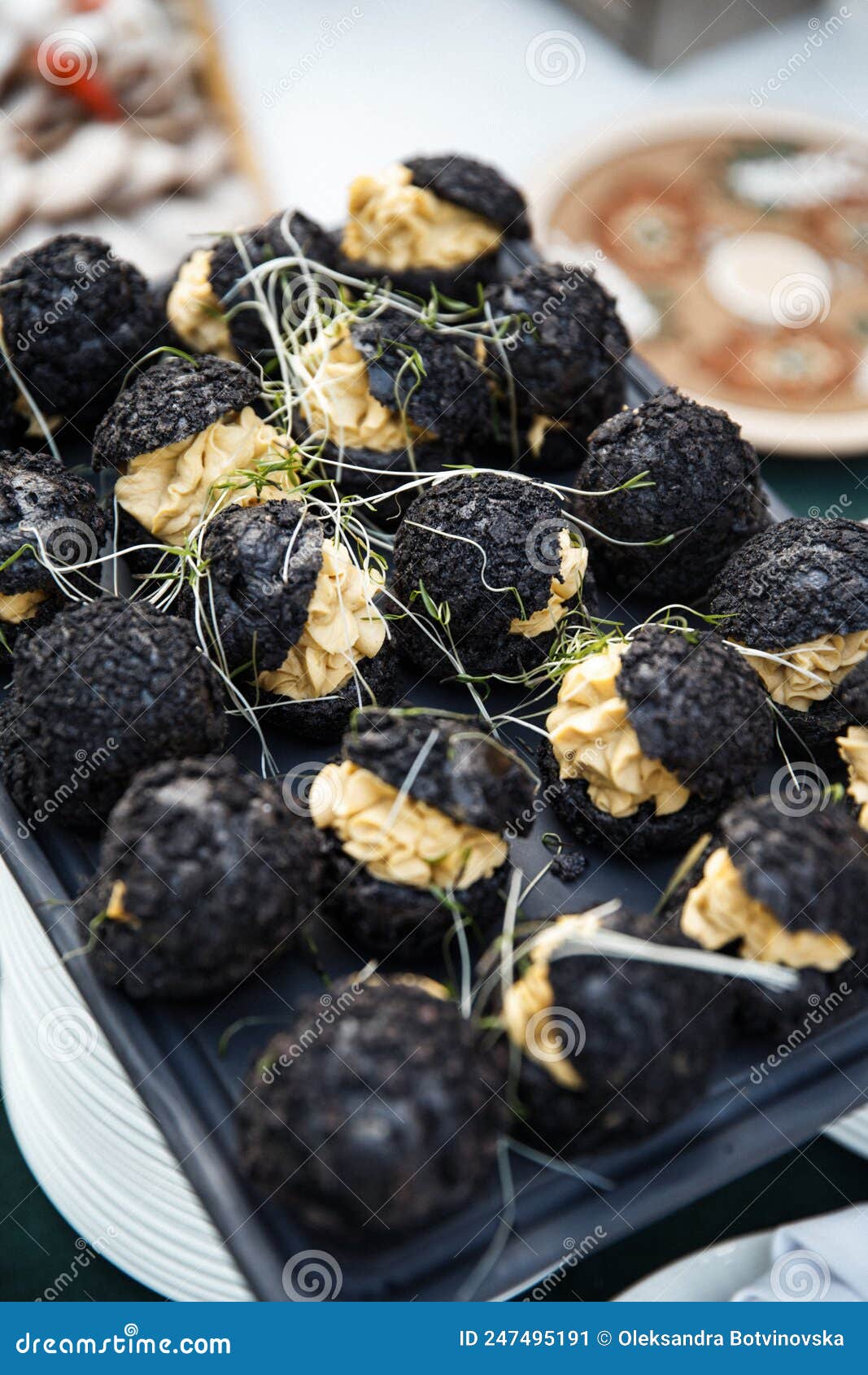Rows of Appetizers and Starters on the Wedding Table Stock Image ...