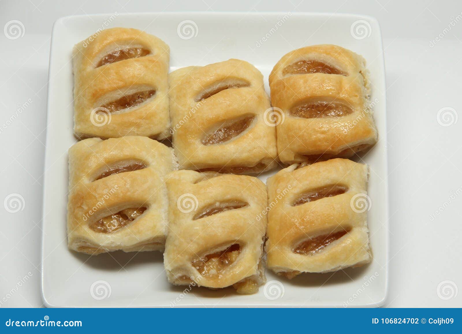 Rows of Appetizing Fresh Apple Pastries Stock Photo - Image of pastries ...