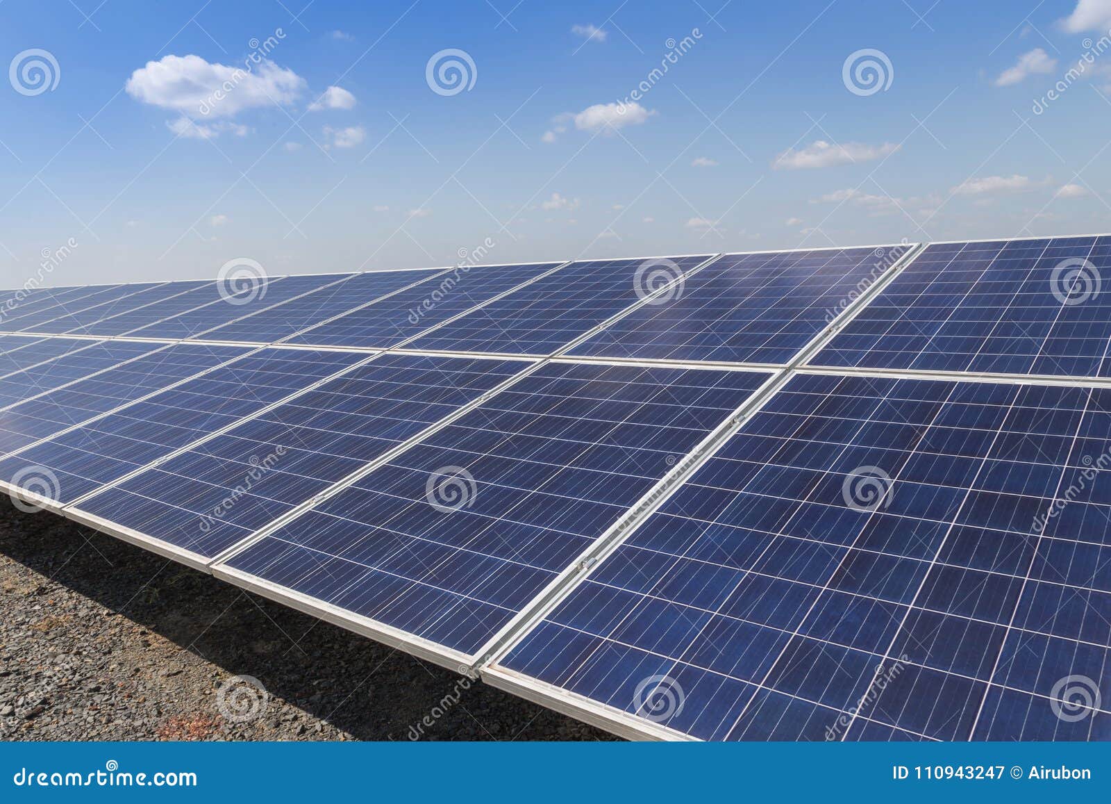 Rows Array of Polycrystalline Silicon Solar Cells in Solar Power Plant ...
