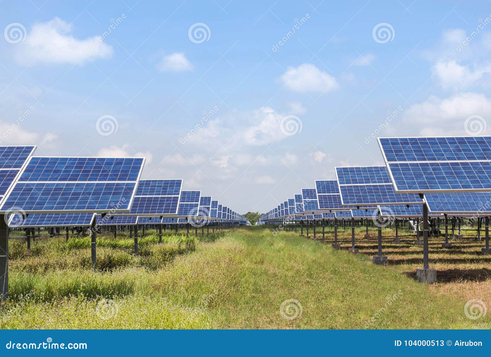 Rows Array Of Polycrystalline Silicon Solar Cells In Solar Power Plant ...