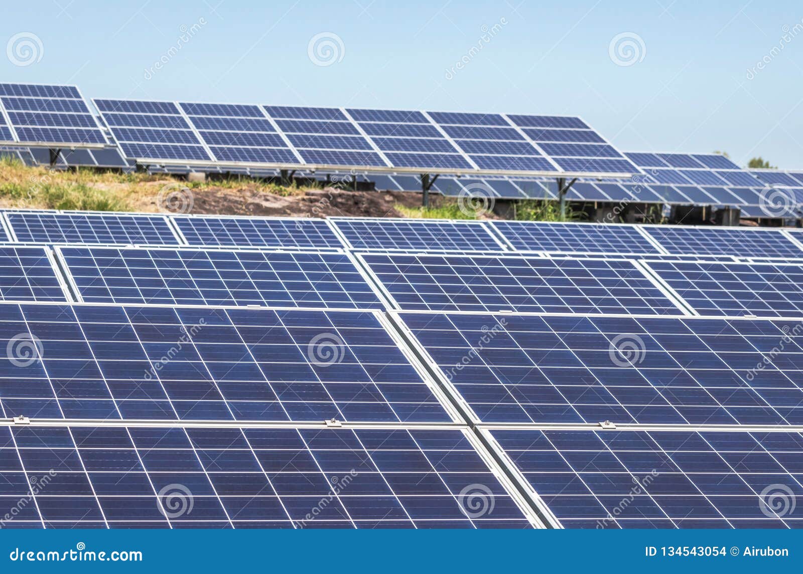 Rows Array of Solar Cells or Photovoltaics in Solar Power Station Stock ...