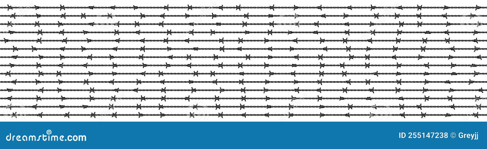 Rows of Barbed Wire in Thin Line Style Stock Vector - Illustration of ...