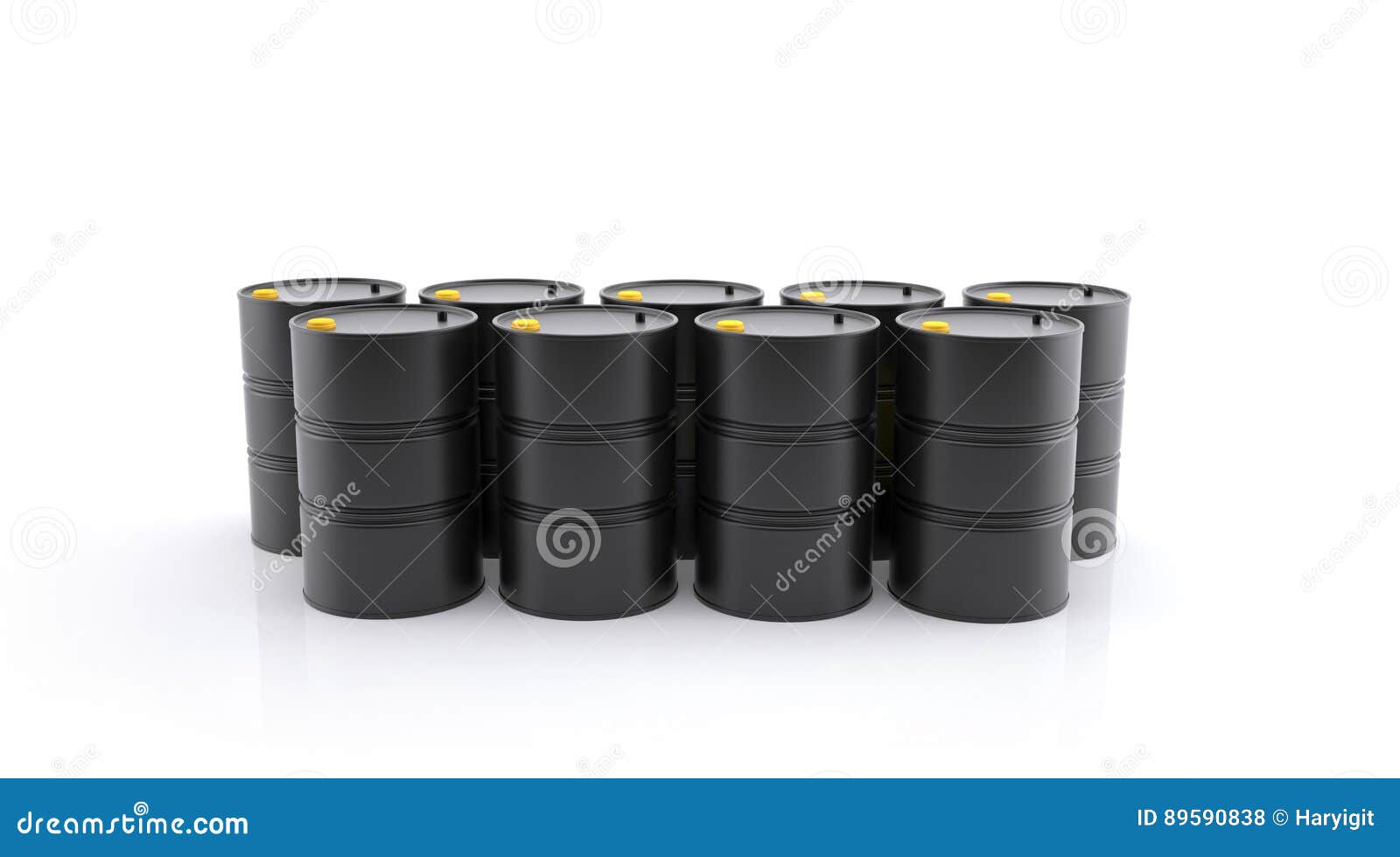 Rows of barrels of oil. stock illustration. Illustration of black ...