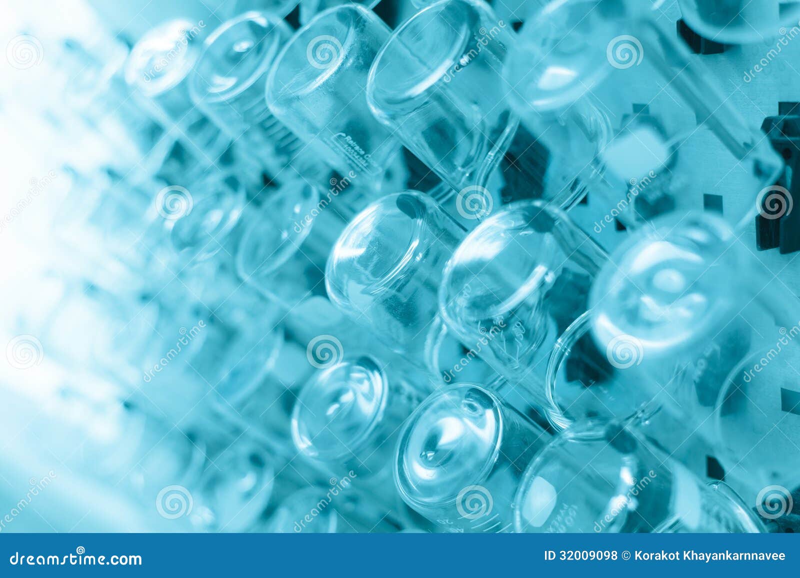 Rows of Beaker on a Drying Rack. Stock Photo - Image of healthcare ...