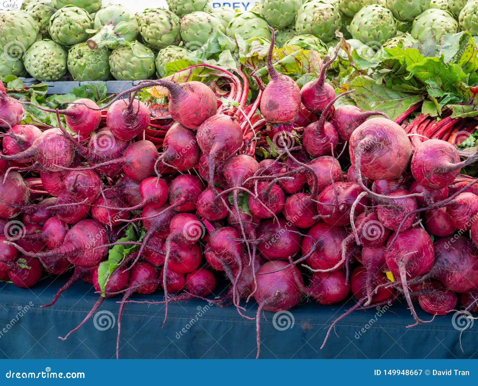 Rows of Beets Root Vegetables Sitting on Table at Farmers Market Stock ...
