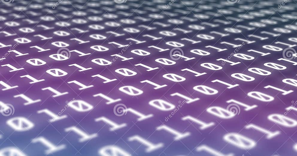 Rows of Binary Code in White on Gradient Background Represent Data Processing Stock Photo ...