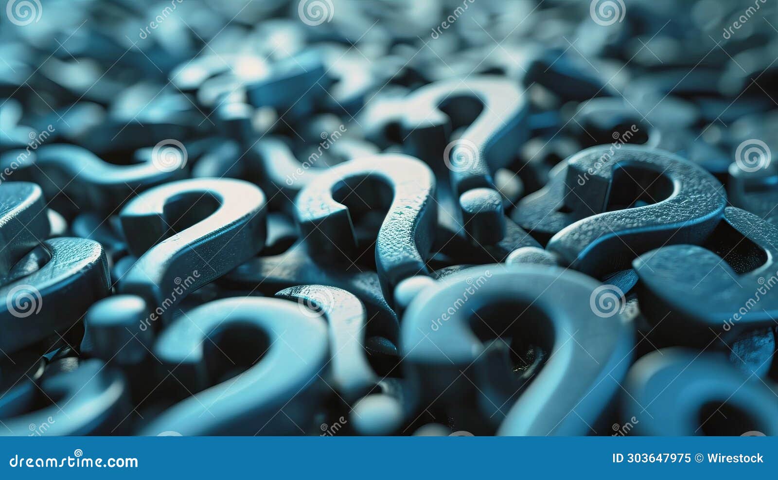 Rows of Blue Question Marks Lying on Top of Each Other Stock ...