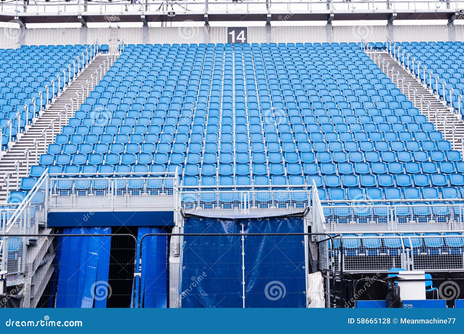 Rows of Blue Seats in a Stadium Stock Photo - Image of public ...