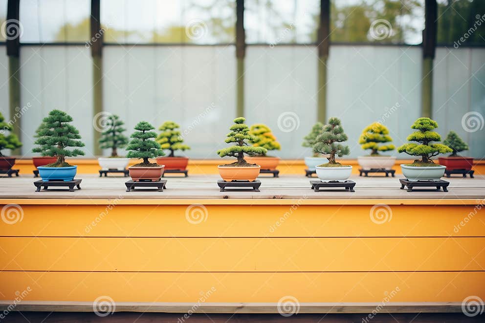 Rows of Bonsai Trees in Different Stages of Growth Stock Photo - Image ...