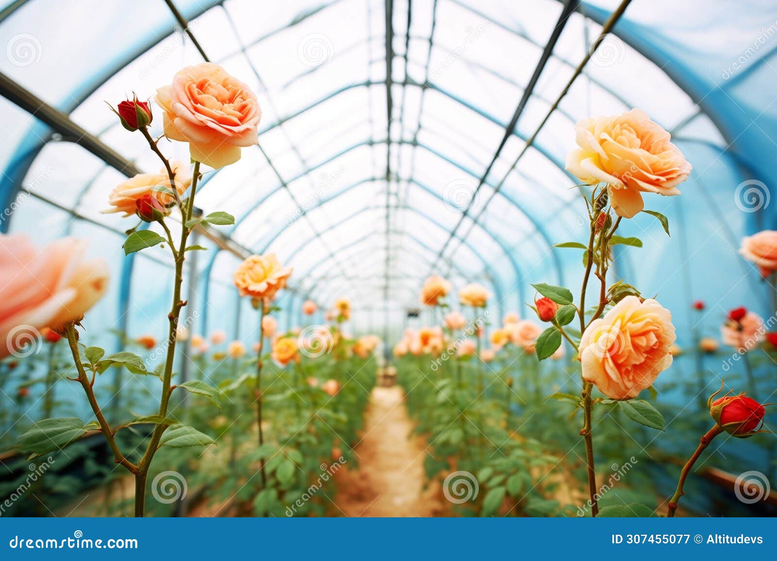 Rows of Budding Roses in a Dedicated Rose Greenhouse Stock Image ...