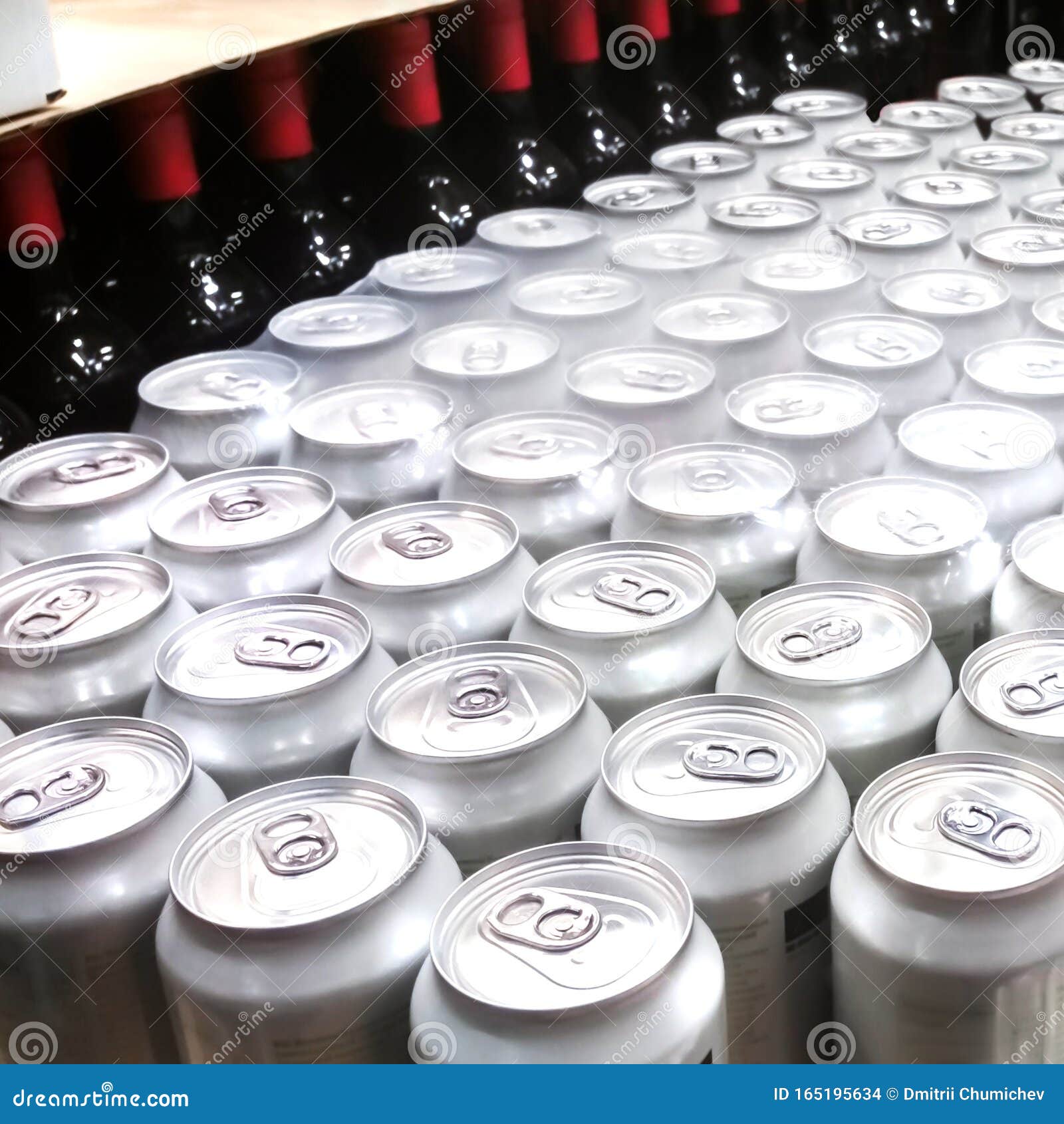 Rows of Grey Cans in the Store Stock Photo - Image of food, delivery ...