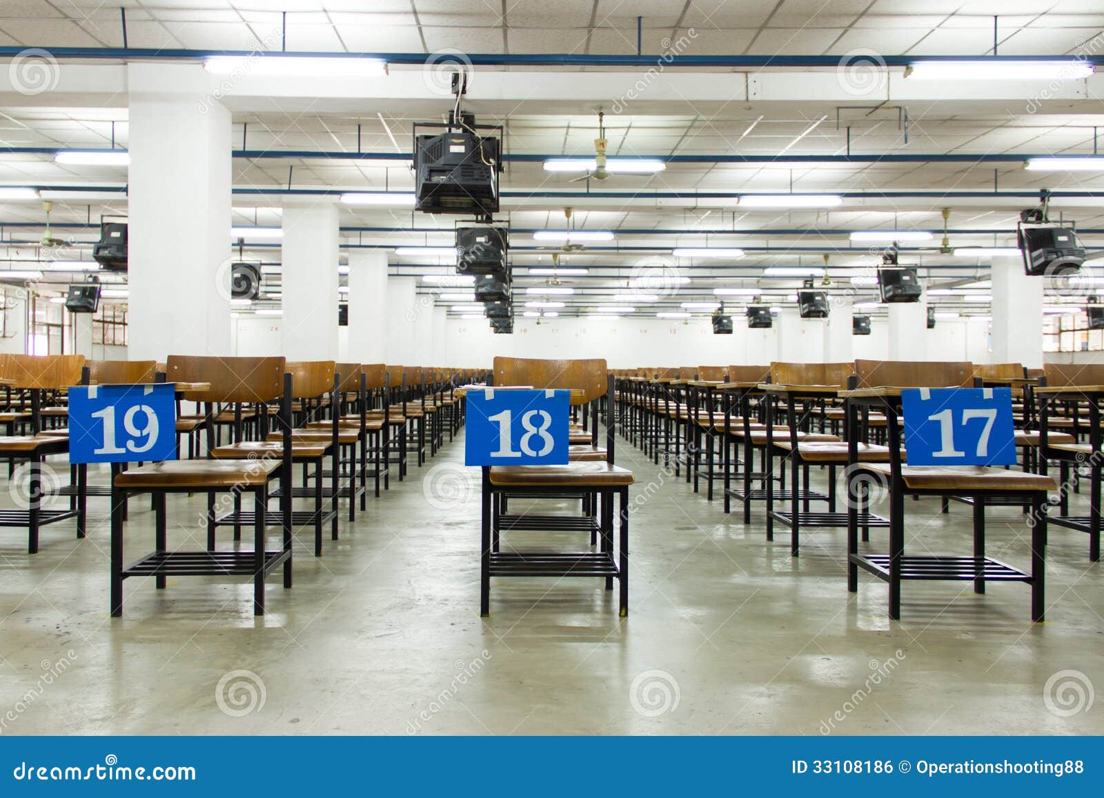 Rows of chairs stock photo. Image of learn, hall, knowledge - 33108186
