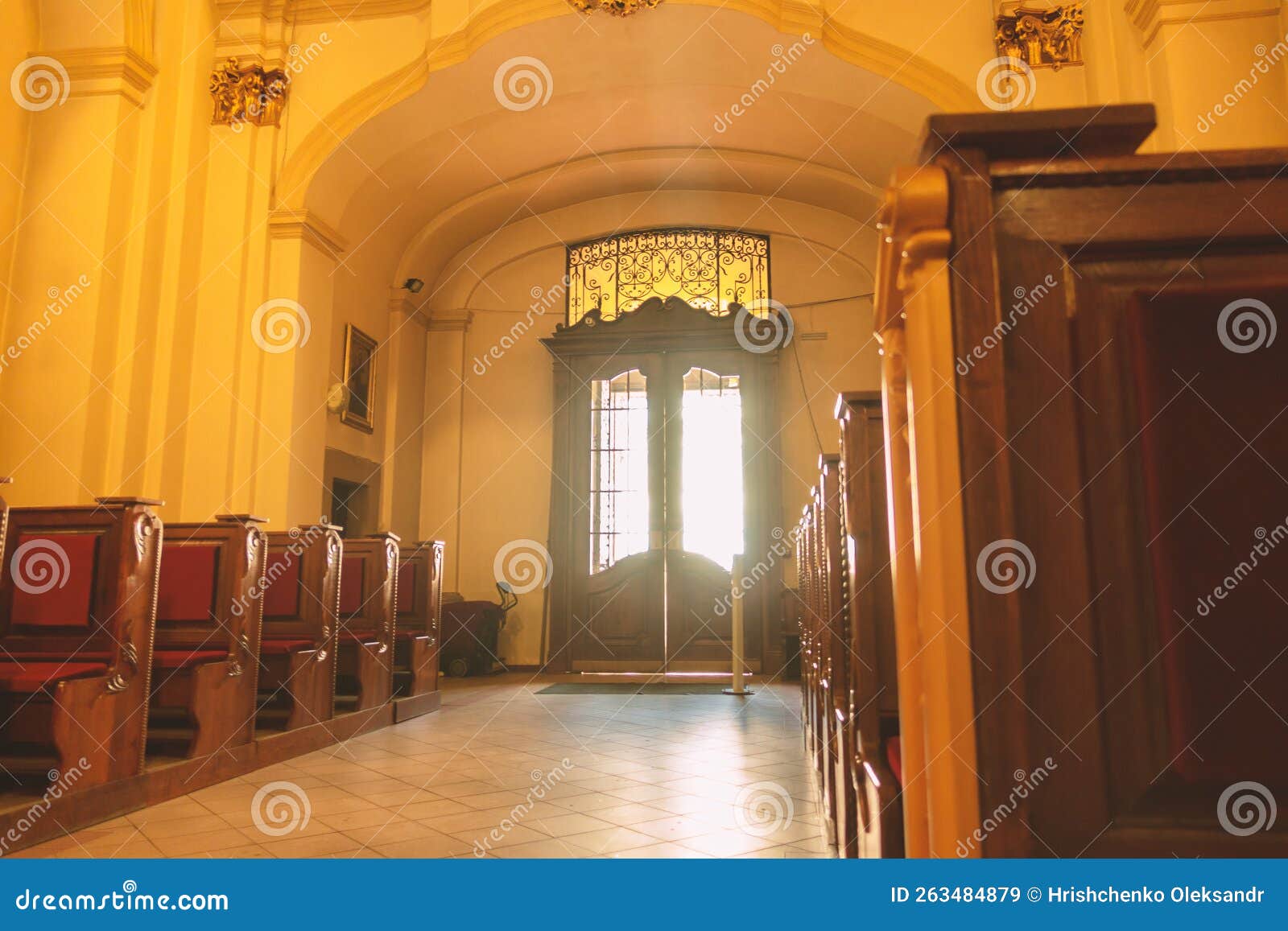 Rows of Chairs in a Catholic Cathedral Editorial Stock Image - Image of ...