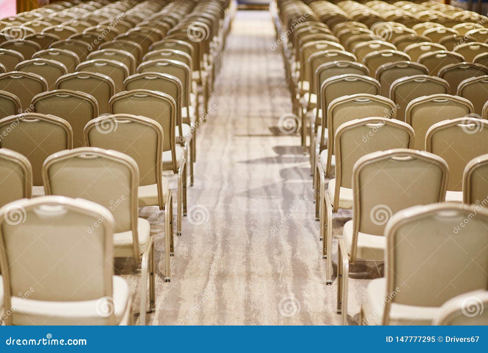 Rows of Chairs in a Conference Room Stock Image - Image of floor, hall ...