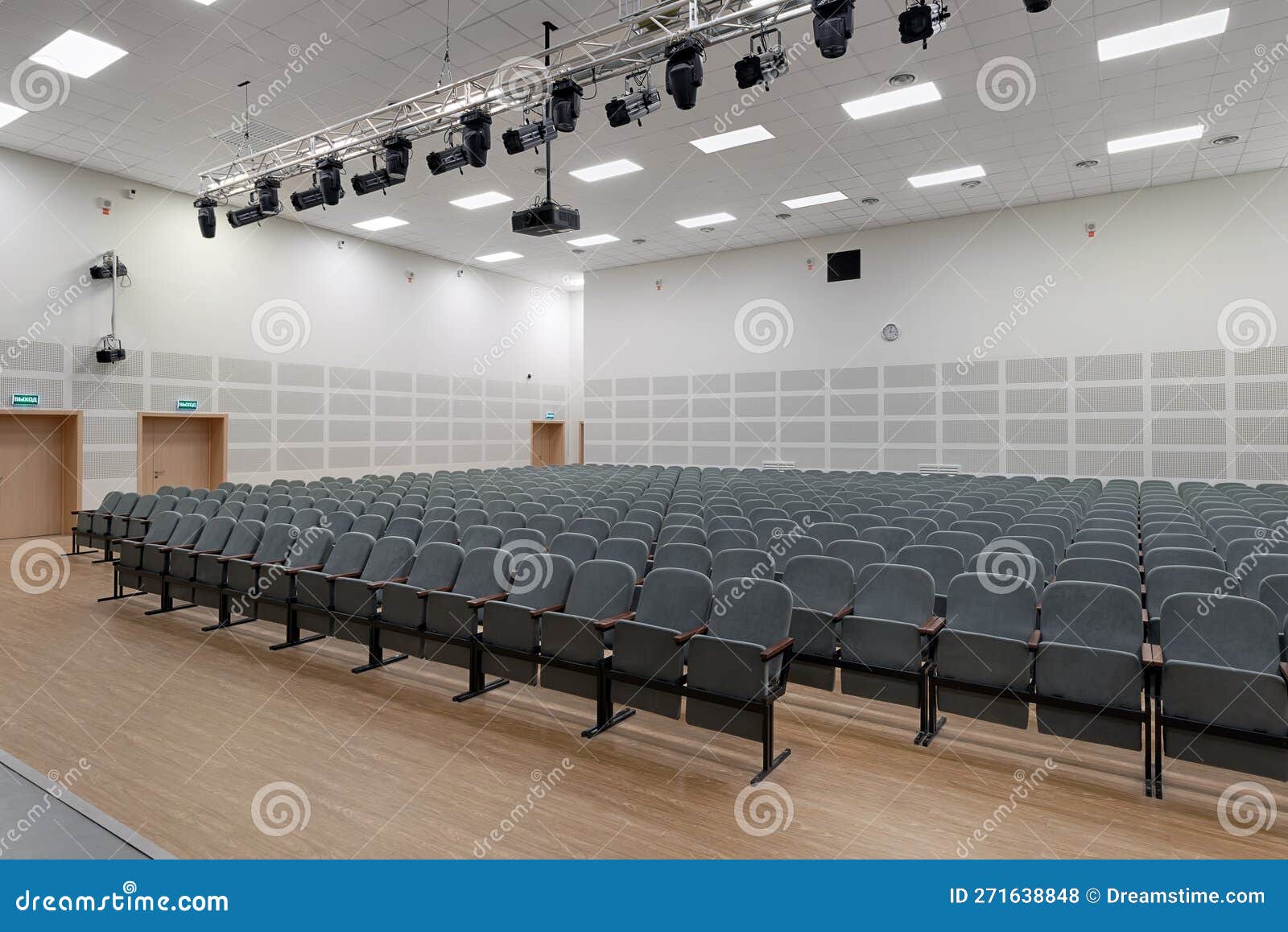 Rows of Chairs in an Empty Auditorium Hall Stock Photo - Image of ...