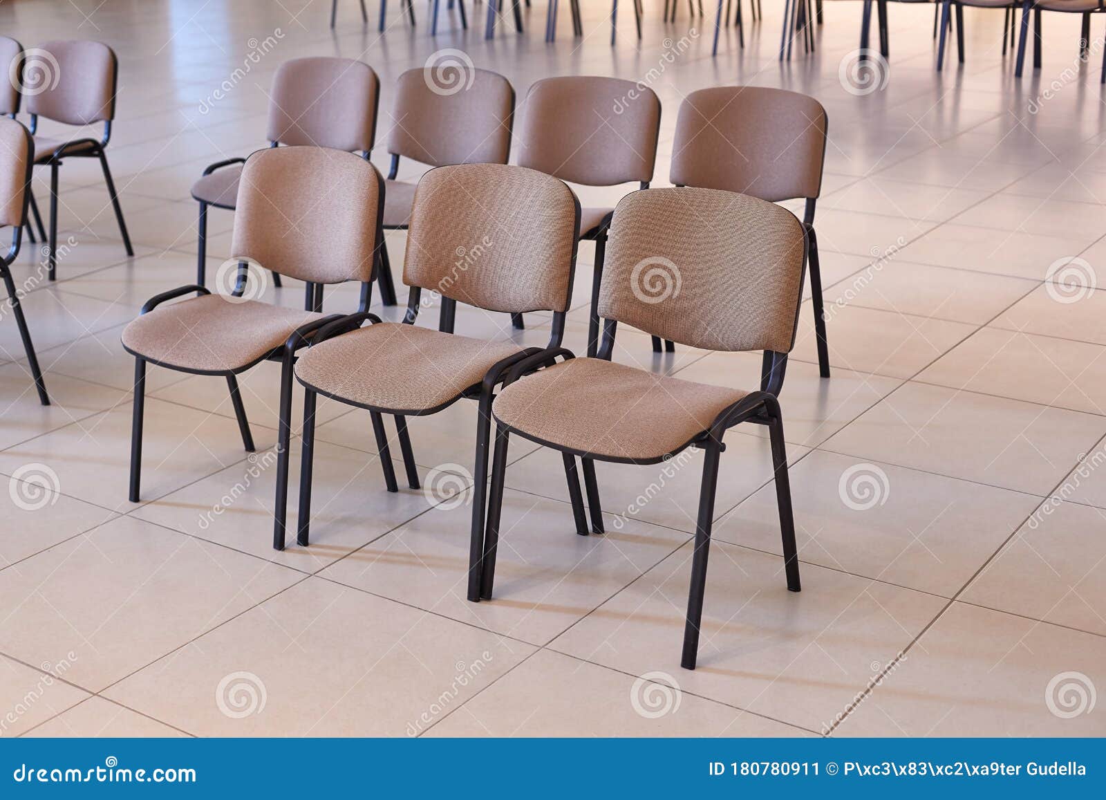 Rows of Chairs stock image. Image of furniture, closed - 180780911