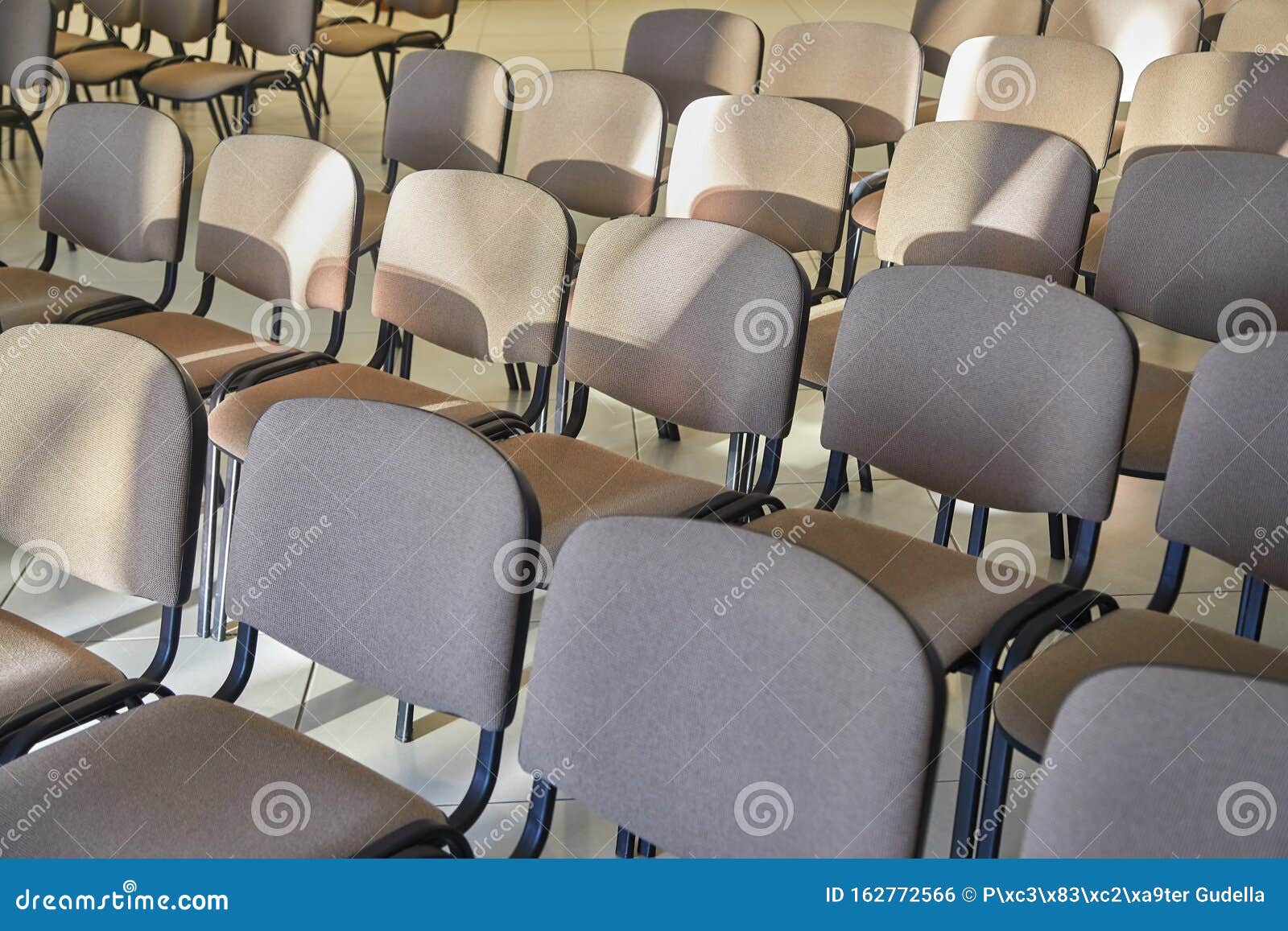Rows of Chairs stock photo. Image of attend, place, blue - 162772566
