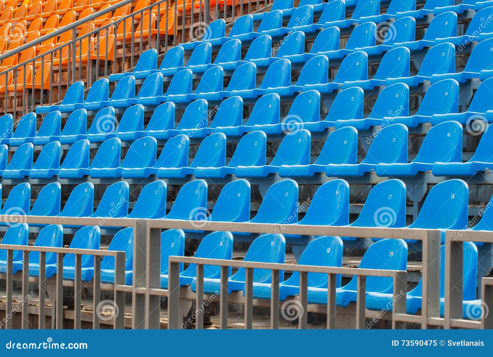 Rows of Chairs on a Soccer Stadium Stock Image - Image of pattern ...