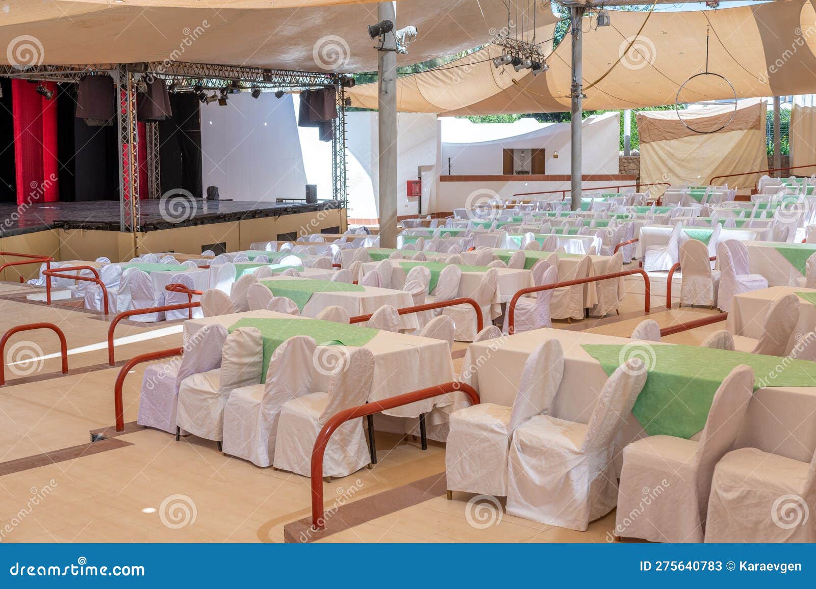 Rows of Chairs and Stage in Concert Hall in Egypt Hotel Stock Image ...
