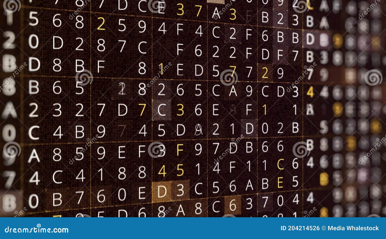 Rows Of Changing Symbols, Hacking A Password On Black Background ...