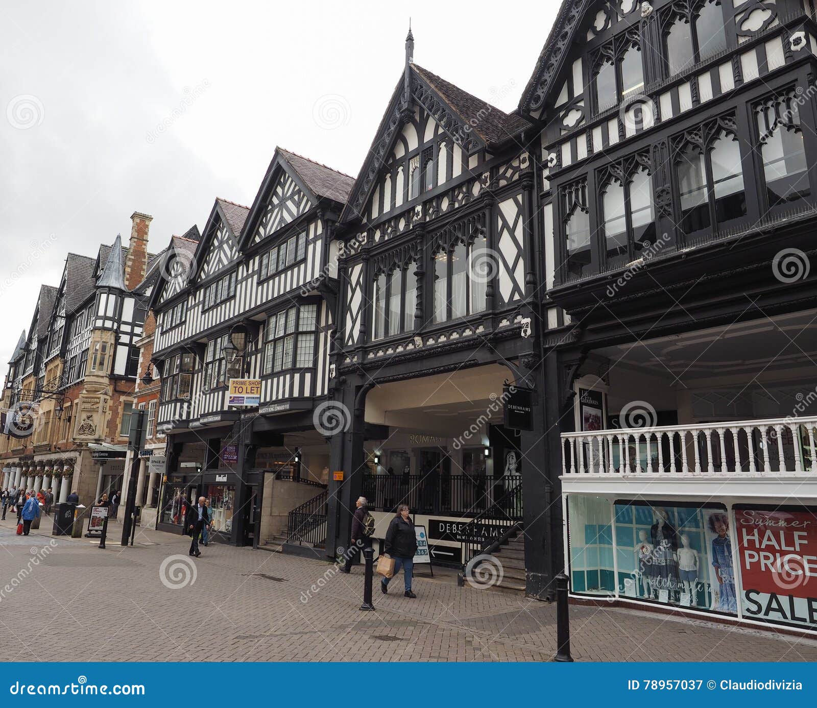 Rows in Chester editorial photography. Image of landmark - 78957037