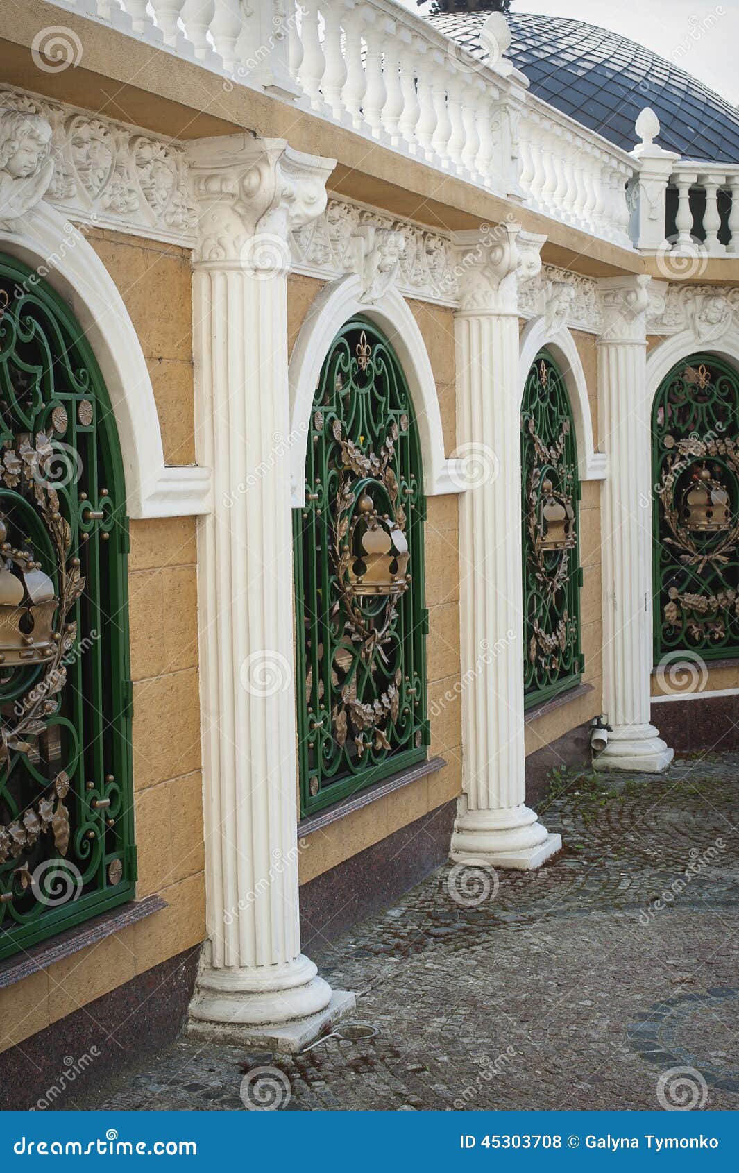 The Rows of Classical Columns with Portico Stock Photo - Image of ...