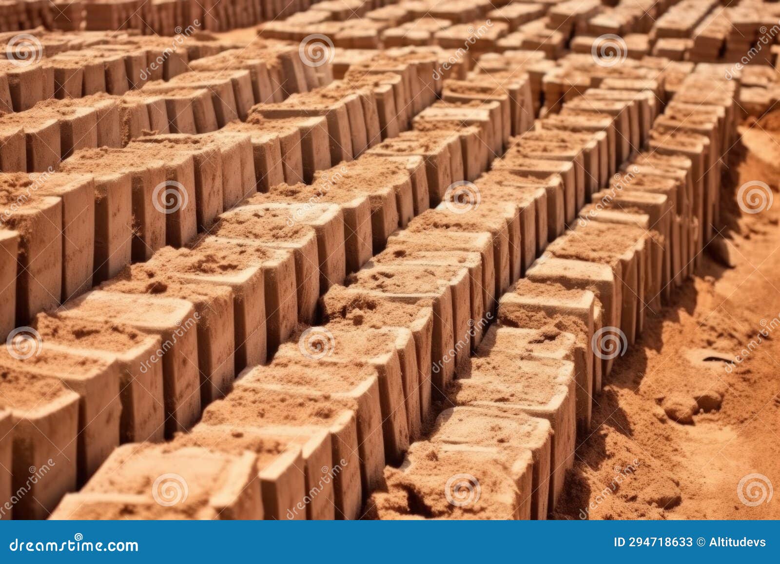 Rows of Clay Blocks Ready To Be Formed Stock Image - Image of clay ...