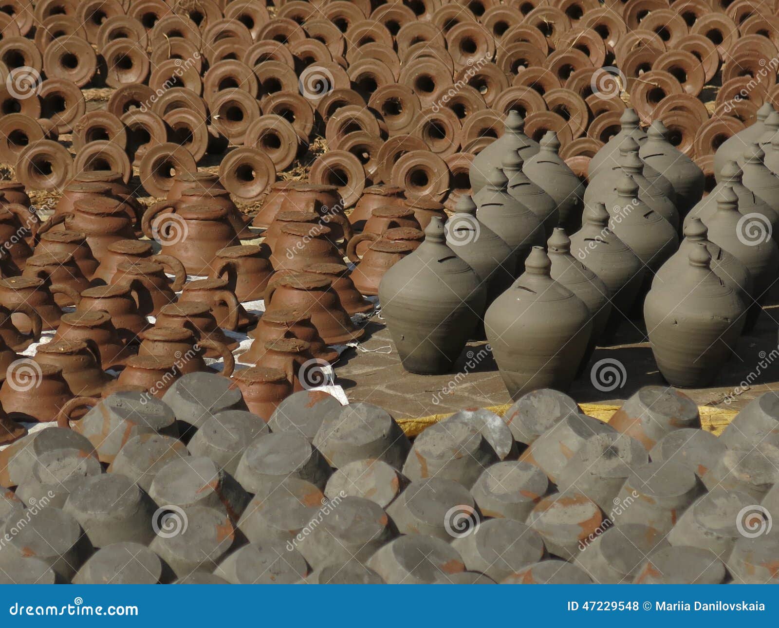 The rows of clay pots stock photo. Image of cultures - 47229548